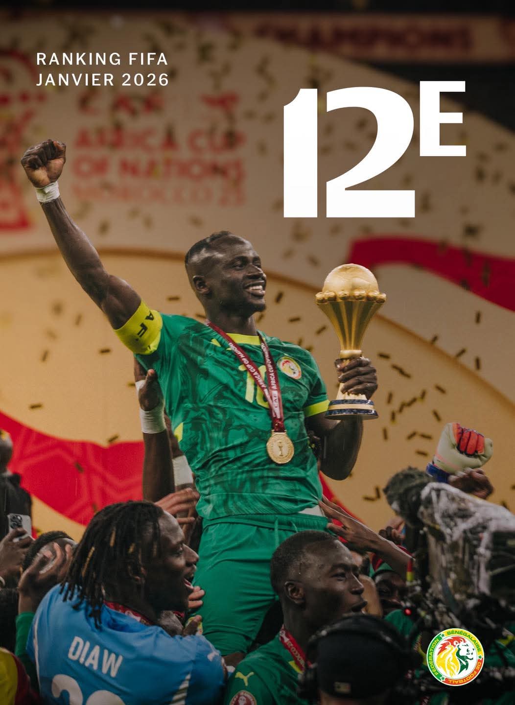 Les Lions du Sénégal entrent dans l’histoire : 12ᵉ nation mondiale au ...